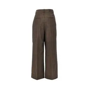 GANNI Wool Pants With Pinstriped Motif