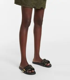 Fendi Ff Vertigo Satin Slides