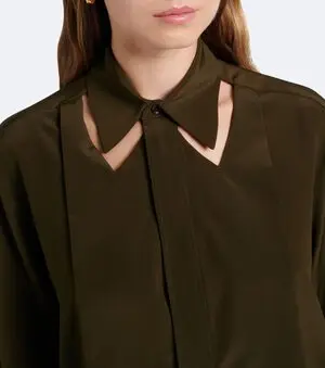 Victoria Beckham Cutout Silk Crêpe De Chine Blouse