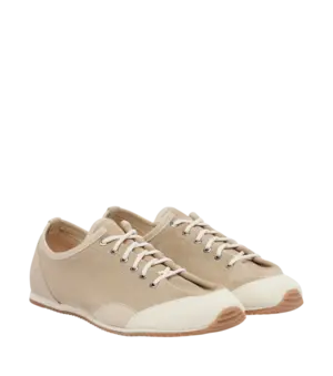 LEMAIRE Gummy Grips Leather-trimmed Suede Sneakers - Beige
