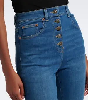 Valentino Garavani Lace-trimmed Skinny Jeans