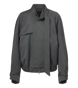 Victoria Beckham Virgin Wool Bomber Jacket - Grey