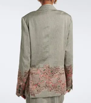 Dries Van Noten Embroidered Linen And Cotton-blend Blazer