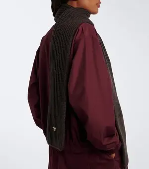 Prada Ribbed-knit Virgin Wool Scarf