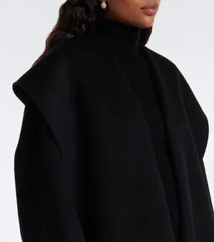 TOTEME Hooded Wool Coat - Black