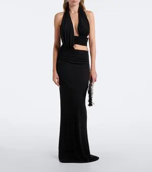 Christopher Esber Draped Halterneck Jersey Gown