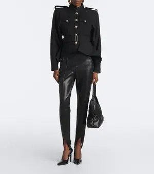 Balmain Belted Wool Jacket - Black