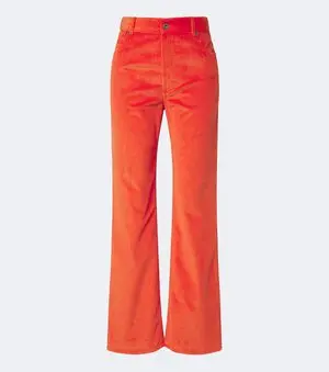 Loewe Cotton Corduroy Straight Pants - Orange