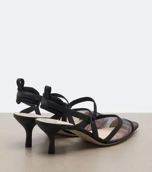 Fendi Colibrì Mesh Slingback Pumps - Black