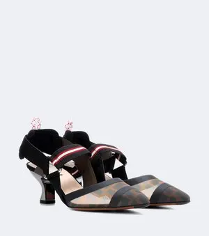 Fendi Colibrì Mesh Slingback Pumps - Brown