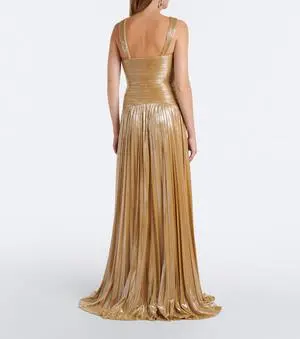 Retrofete Solace Plissé Halterneck Gown