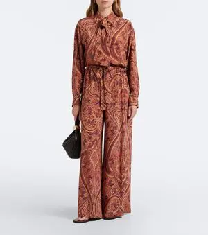 Ulla Johnson Sawyer Silk Crêpe De Chine Wide-leg Pants