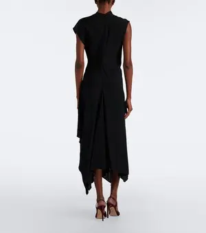 Victoria Beckham Draped Midi Dress - Black