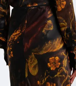 Dries Van Noten Floral Silk Satin Slip Skirt