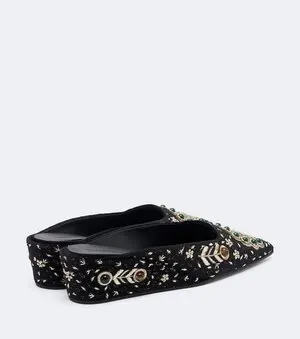 Zimmermann Atelier Embellished Velvet Wedge Mules