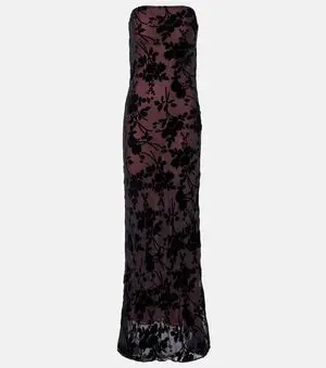RODARTE Floral Devoré Velvet Gown - Black