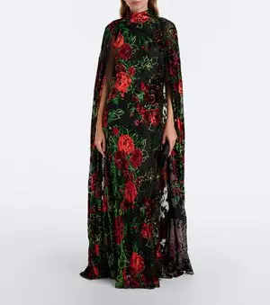 RODARTE Floral Devoré Velvet Gown