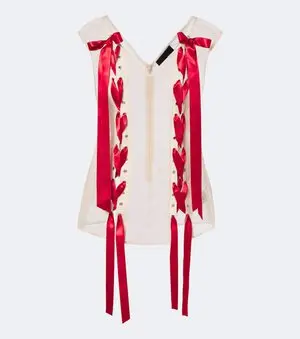 Simone Rocha Unraveling Bow-detail Sheer Top