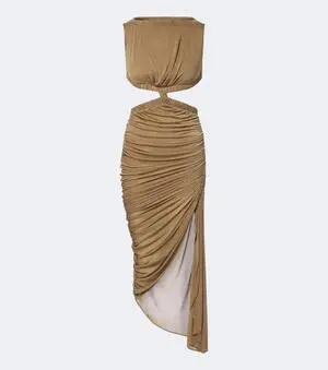 Christopher Esber Theia Cutout Draped Asymmetric Midi Dress