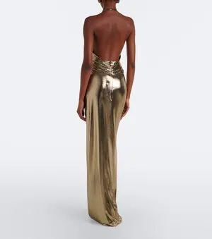 Retrofete Anida Gathered Halterneck Gown