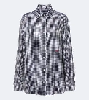 Loewe Double L Gingham Silk Twill Shirt