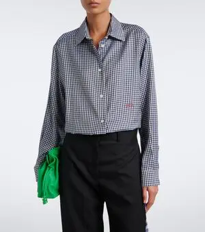 Loewe Double L Gingham Silk Twill Shirt