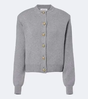 Balmain Cashmere And Wool Cardigan - Grey