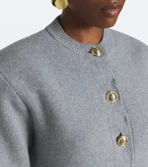 Balmain Cashmere And Wool Cardigan - Grey