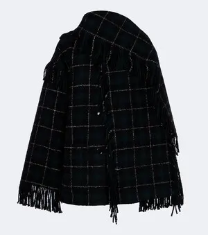 TOTEME Fringed Checked Wool-blend Coat