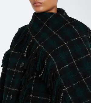 TOTEME Fringed Checked Wool-blend Coat