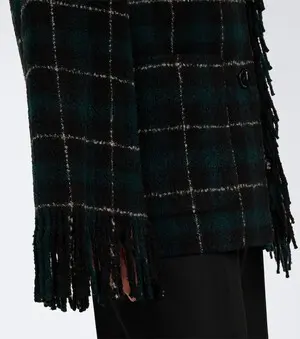 TOTEME Fringed Checked Wool-blend Coat