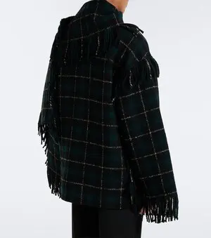 TOTEME Fringed Checked Wool-blend Coat