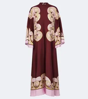 La DoubleJ Kells Swirl Silk Satin Maxi Dress