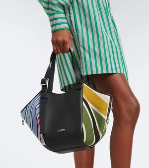 Loewe Hammock Flip Embroidered Striped Tote Bag