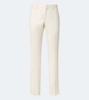Zegna Cotton And Cashmere Slim Pants White