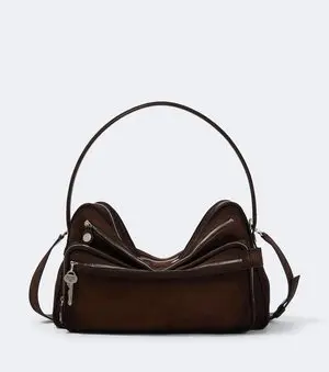Acne Studios Camero Suede Shoulder Bag - Brown