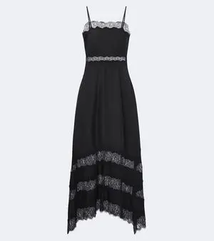 Ulla Johnson Coco Lace-trimmed Silk Twill Midi Dress