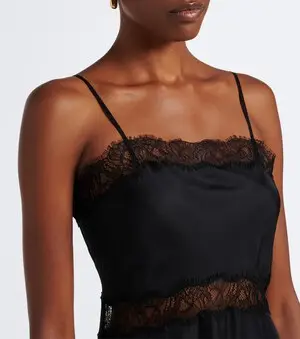 Ulla Johnson Coco Lace-trimmed Silk Twill Midi Dress