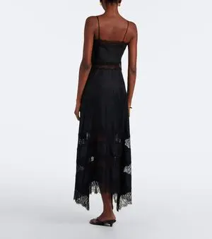 Ulla Johnson Coco Lace-trimmed Silk Twill Midi Dress
