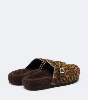 ANCIENT GREEK SANDALS Vasilitsa Shearling-trimmed Calf Hair Clogs