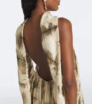 Zimmermann Ascent Burnout Printed Silk Halterneck Gown
