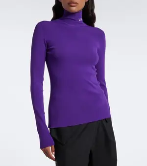 Loewe Double L Jersey Turtleneck Top