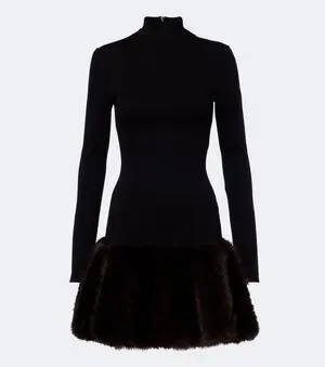 David Koma Knitted Turtleneck Minidress