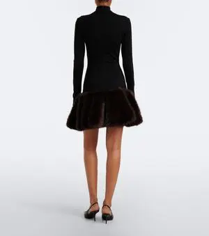 David Koma Knitted Turtleneck Minidress