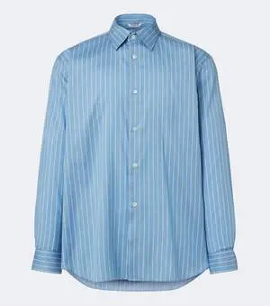 Auralee Striped Cotton And Silk Shirt - Blue