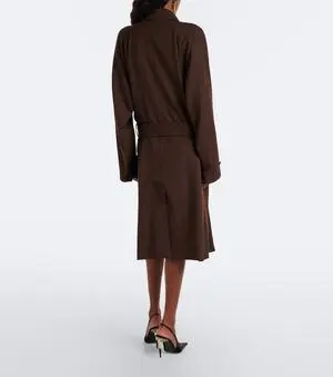 Saint Laurent Double-breasted Wool Trench Coat