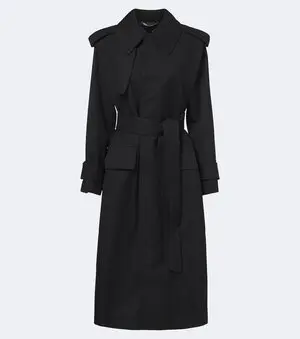 Victoria Beckham Philippa Virgin Wool Twill Trench Coat