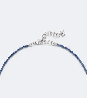 SUZANNE KALAN Infinite 18kt White Beaded Necklace With Sapphires And Diamonds