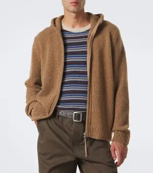 Moncler Bouclé Wool-blend Zip-up Hoodie