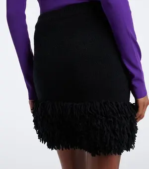 Loewe Fringed Wool-blend Miniskirt